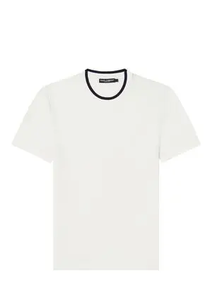 Dolce & Gabbana Logo-embroidered Piqué T-shirt - White