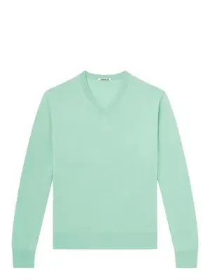 Auralee Cashmere And Silk-blend Sweater - Green