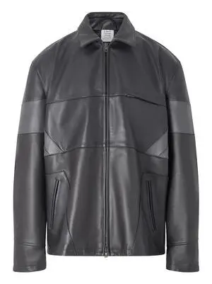 Vetements Cut-up Oversized Patchwork Leather Jacket - Black