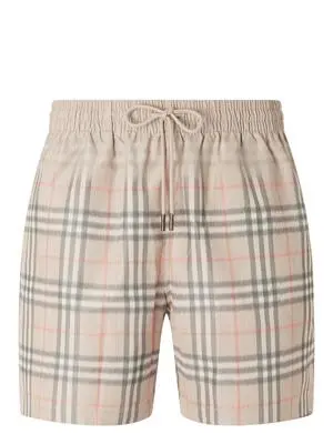Burberry Checked Mid-length Swim Shorts - Neutrals