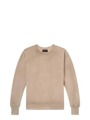 LES TIEN Garment-dyed Cotton-jersey Sweatshirt - Neutrals