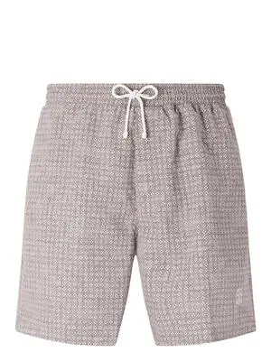 Brunello Cucinelli Straight-leg Printed Swim Shorts - Brown