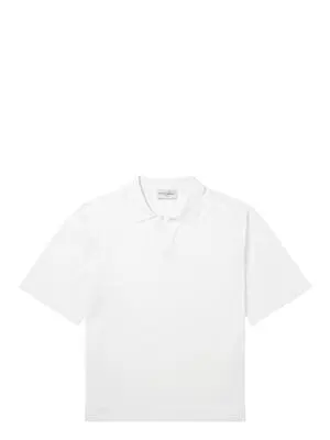 Officine Générale Pele Lyocell And Wool-blend Polo Shirt - Neutrals
