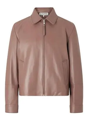 Loewe Reversible Leather Zip-up Jacket - Brown