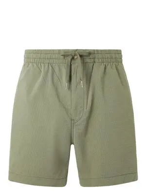 Polo Ralph Lauren Straight-leg Cotton-blend Seersucker Drawstring Shorts - Green