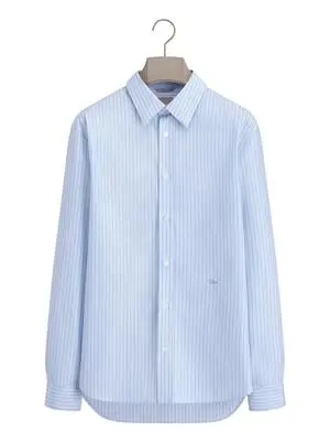 Dior Shirt With Embroidery - Blue Striped Cotton Poplin