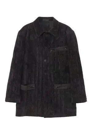 Yohji Yamamoto Striped Pattern Coat - Grey