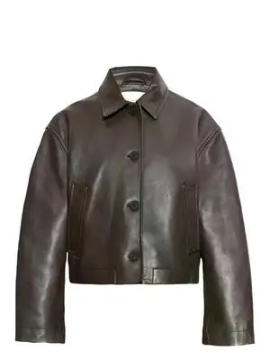 Studio Nicholson Buttoned Lambskin Jacket - Brown