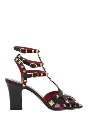 Valentino Garavani Pyramid Studded Strap Sandals - Black
