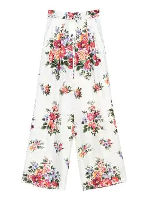 Dolce & Gabbana Floral-print Trousers - White