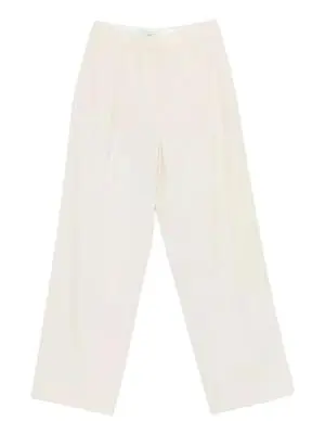 DUNST Pleated Wide Leg Trousers - Neutrals