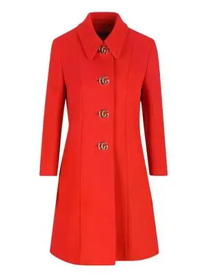 Gucci Button Coat - Red