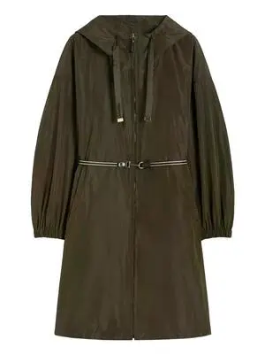 Max Mara Hooded Belted Raincoat - Green