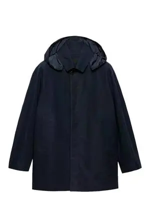 Prada Hooded Cotton Coat - Blue