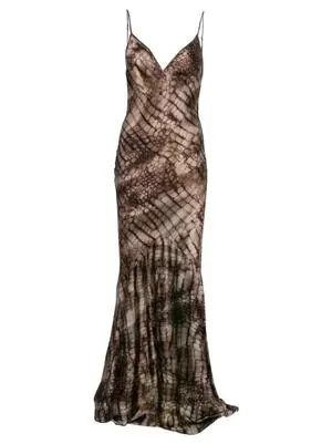 Elisabetta Franchi Printed Maxi Dress - Brown