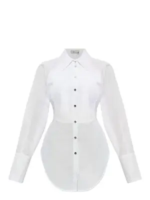 Blumarine Pleated Button Shirt - White
