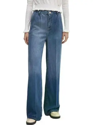 GAUDI Pleated Wide-leg Jeans - Blue