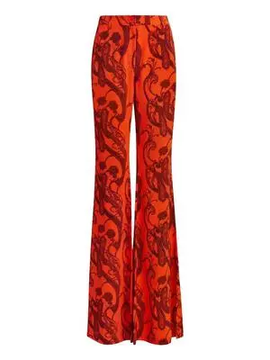 Essentiel Antwerp Paisley Flared Trousers - Orange