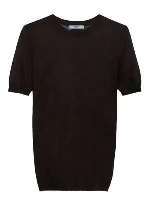 Prada Cashmere And Silk Crew-neck Sweater - Brown