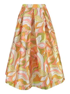 LUNATICA MILANO Printed A-line Skirt - Orange