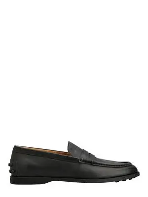 TOD'S Penny Leather Loafers - Black