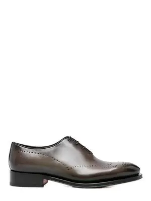 Santoni Perforated Oxford Shoes - Brown