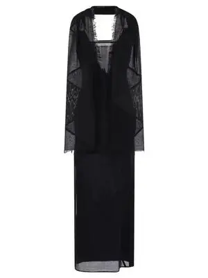 YEHUAFAN Long-sleeved Patchwork Dress - Black