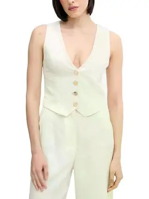 GAUDI V-neck Buttoned Vest - White