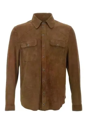 CONCEPT LEATHER Marc37 Napoli Leather Shirt - Brown