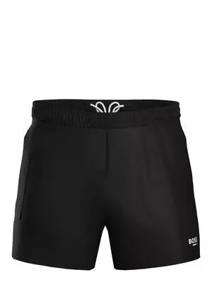 BOSS Logo-detail Drawstring Swim Shorts - Black