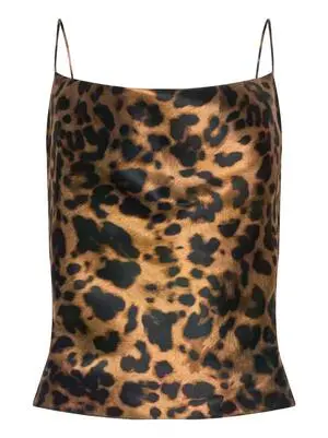 L'Agence Calista Animal-print Top - Brown
