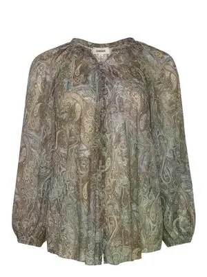 L'Agence Teagan Paisley Blouse - Brown