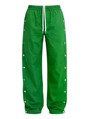 Tibi Drawstring Straight-leg Trousers - Green