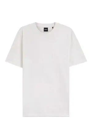 BOSS Bubble-structure T-shirt In Cotton Neutrals