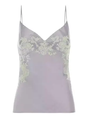 Ermanno Scervino Satin Lace-detail Top - Purple