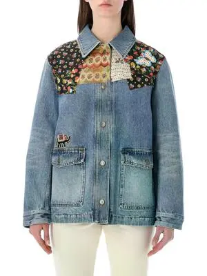 Valentino Garavani Patchwork Denim Jacket - Blue
