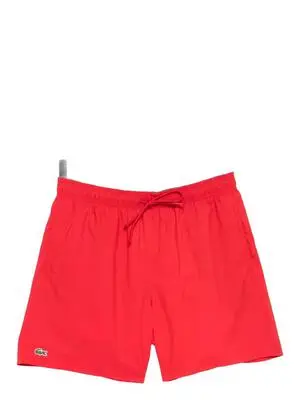 Lacoste Logo-patched Swim Shorts - Red