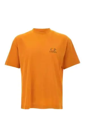 C.P. COMPANY Logo-print Crew-neck T-shirt - Orange