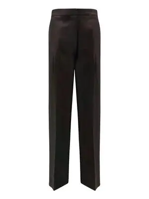 LARDINI Flat-front Straight Leg Trousers - Black