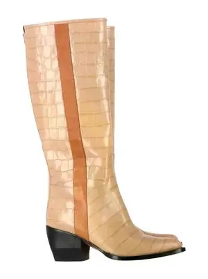 Chloé Crocodile-embossed Knee-high Boots - Neutrals