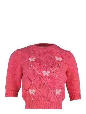 Alessandra Rich Embellished Sweater - Pink