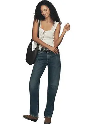 LEVI'S Cotton Easy Dad High-rise Wide-leg Jeans - Free Lunch