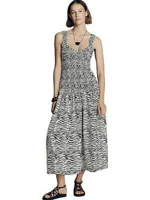 S/W/F Petite Cotton Scoop-neck Maxi Dress - Shadow Play