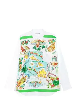 Comme Des Garçons Hawaiian-print Shirt - White