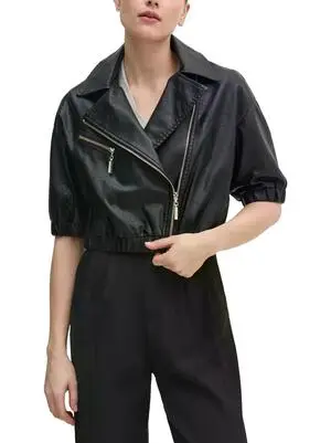 GAUDI Cropped Biker Jacket - Black