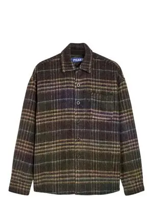PICANTE Checked-pattern Chest-pocket Shirt - Brown