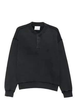 Valentino Garavani Button Embroidered-logo Sweatshirt - Black