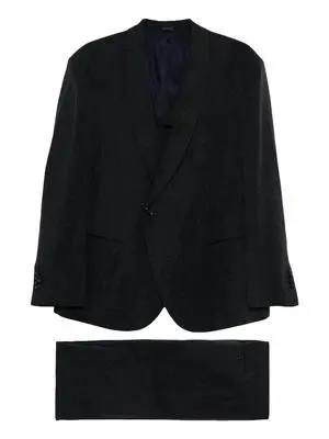 Giorgio Armani Pinstripe Single-button Blazer - Black