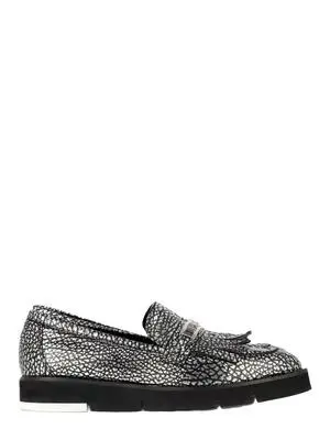 Moschino Cracked-accent Loafers - Black