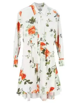 Erdem Floral-print Mini Shirt Dress - White